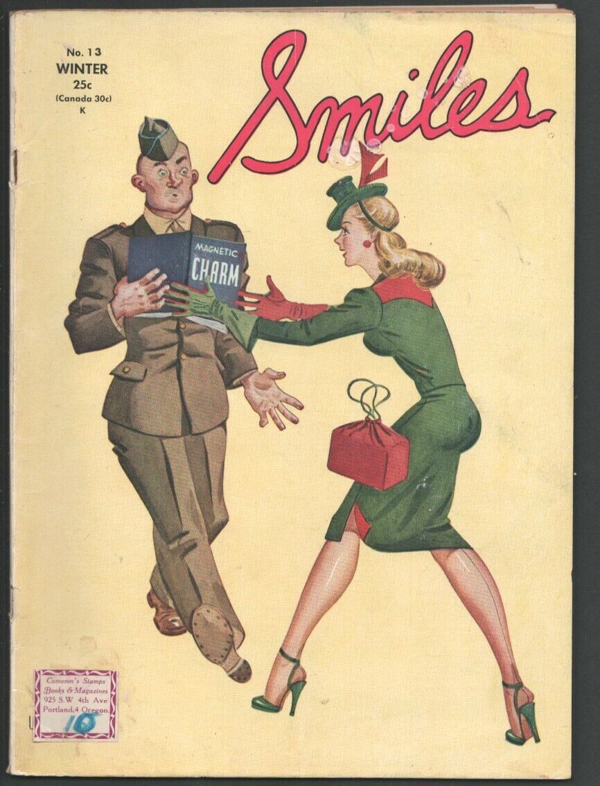 Smiles #13 Winter 1945-Color cartoons, gags, jokes, pulp type fiction ...