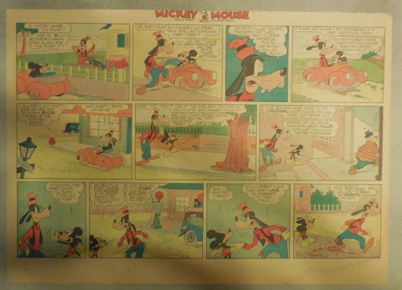 Mickey Mouse Sunday Page by Walt Disney from 9/28/1941 Half Page Size ...
