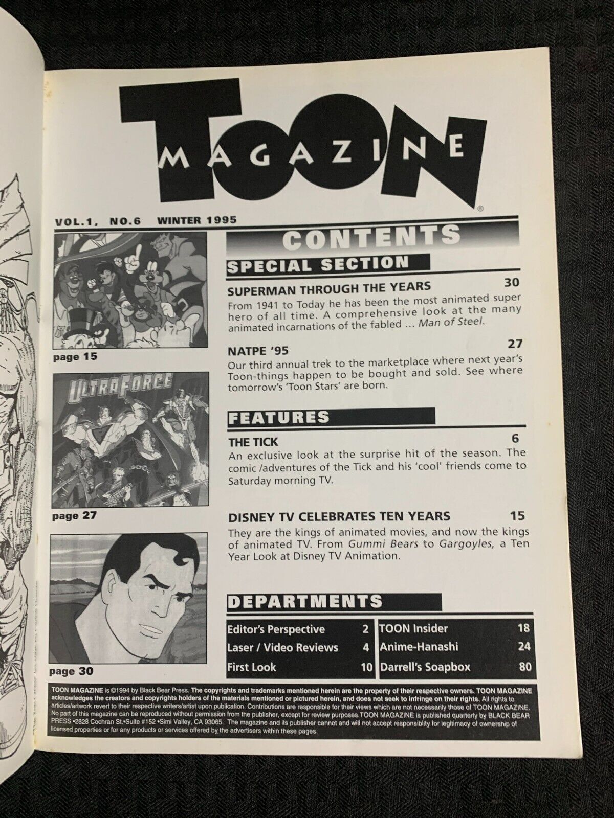 1995 TOON Magazine #6 FVF 7.0 Cartoons 50 Animated Years of Superman ...
