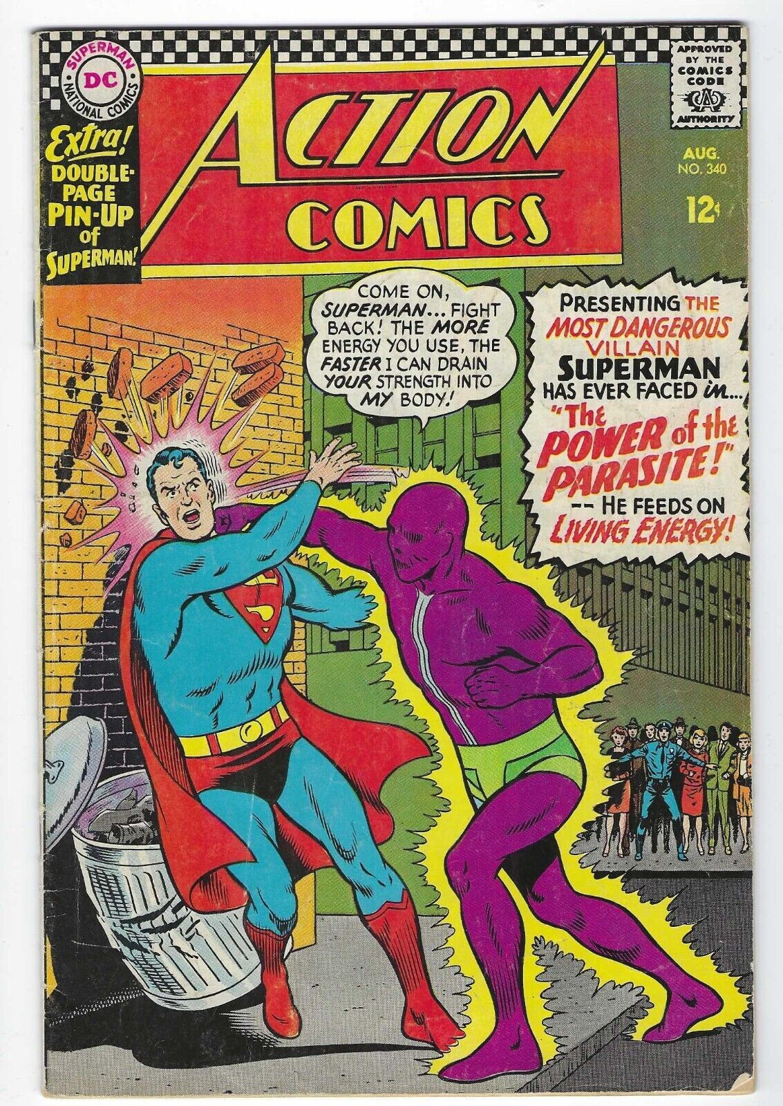 Action Comics #340 VG 1st App Parasite w/ Pin Up Poster - KEY ISSUE ...