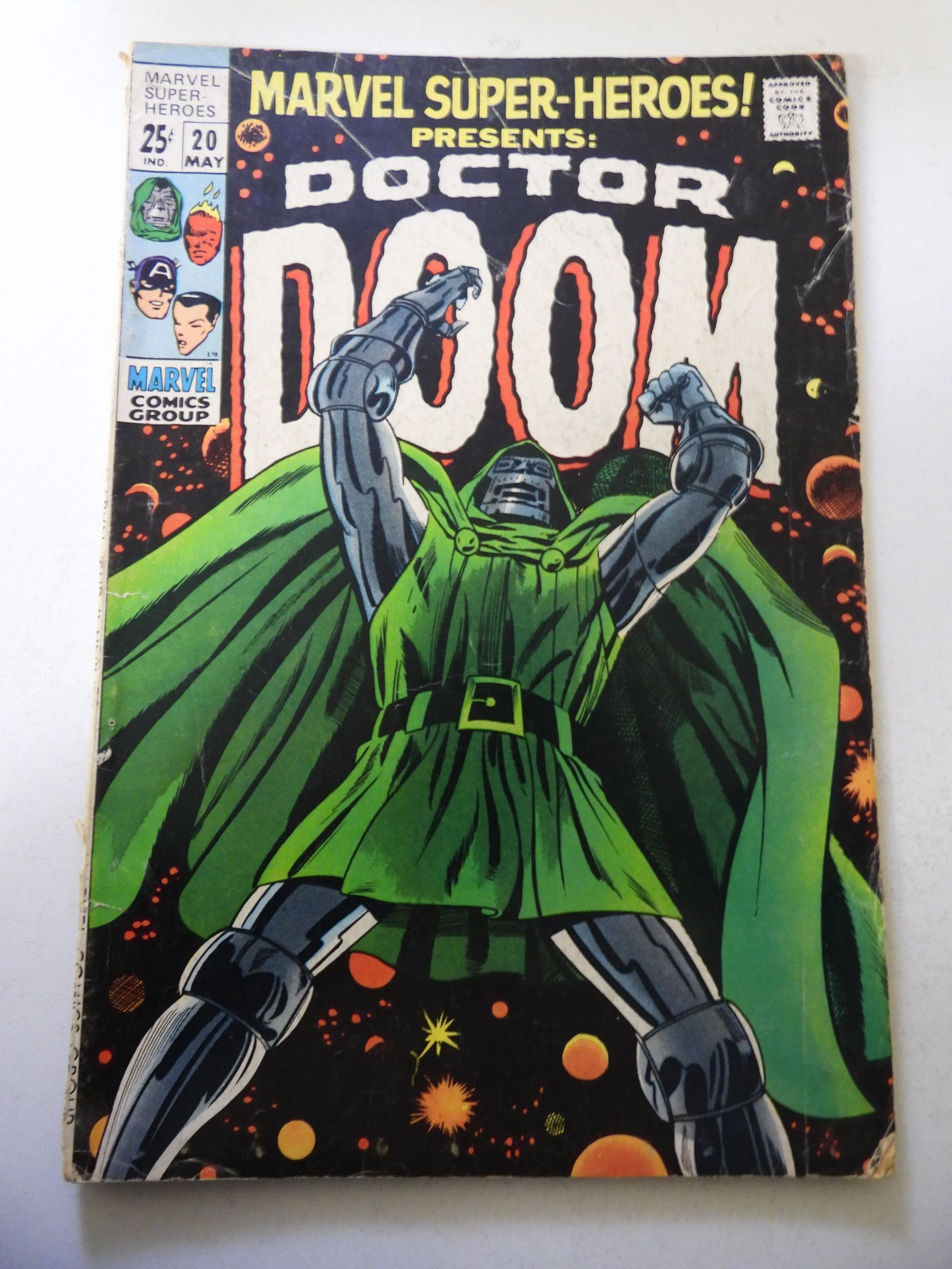 Marvel Super-Heroes #20 (1969) FR/GD Condition 2 1/2" Spine Split ...