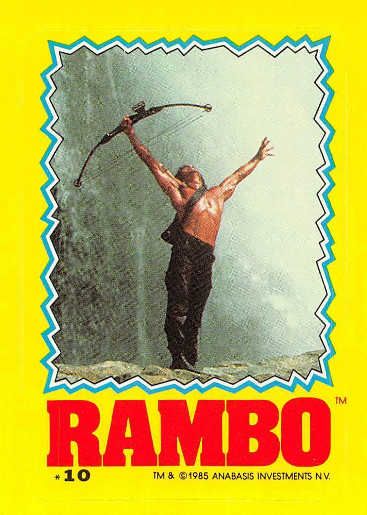 1985 Topps Rambo First Blood Part II Sticker #10 John Rambo > Sylvester ...