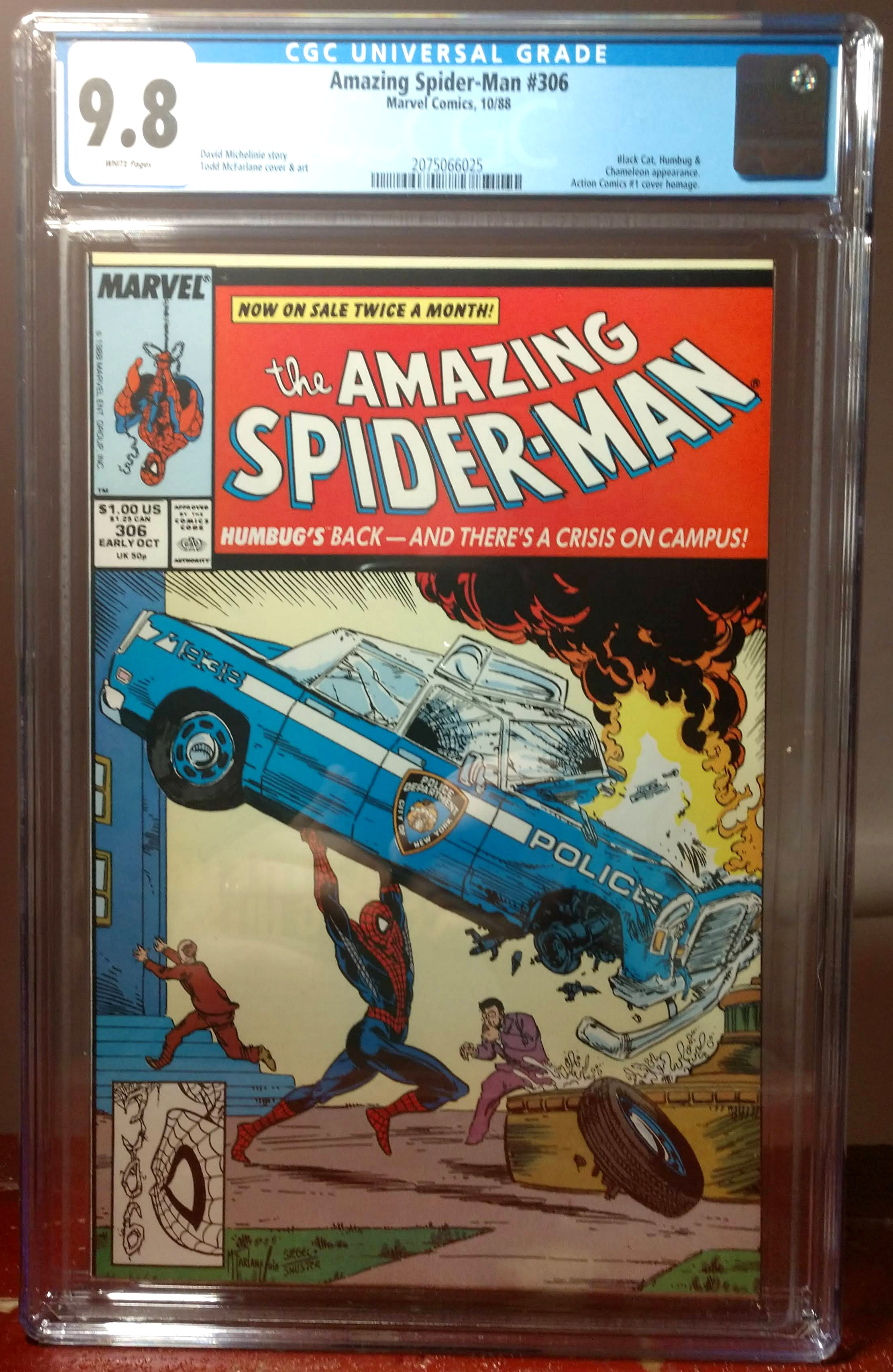 Amazing Spider-Man #306, Todd McFarlane Homage Cover to Superman CGC 9. ...