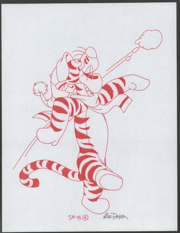 Winnie-the-Pooh Disney Red Ink Drawing Concept Art Tigger SN-15 A by ...