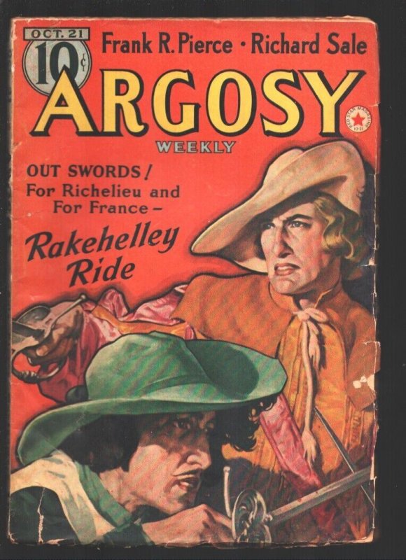 Argosy 10/21/1939-Munsey-Marshall Frantz pulp cover art-Pulp thrills by ...