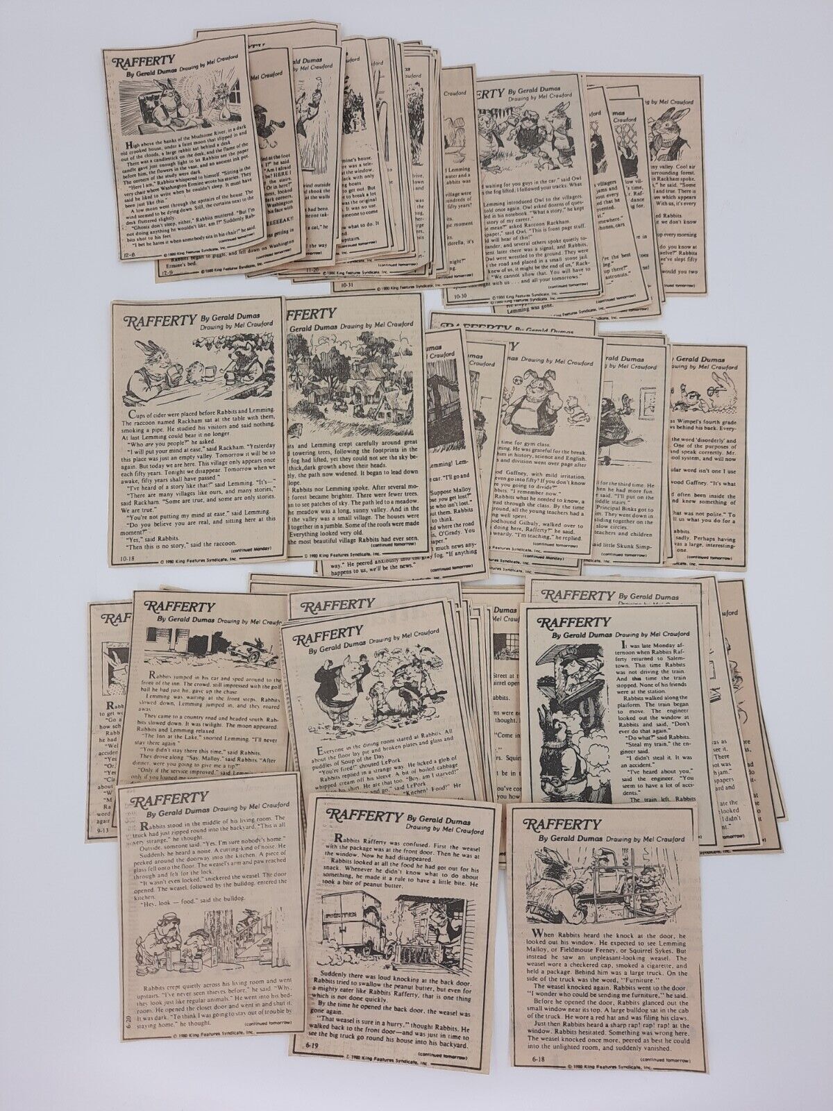 75X Rafferty News Paper Comic Strip 1980 lot 4.5" x 3" Vintage good ...