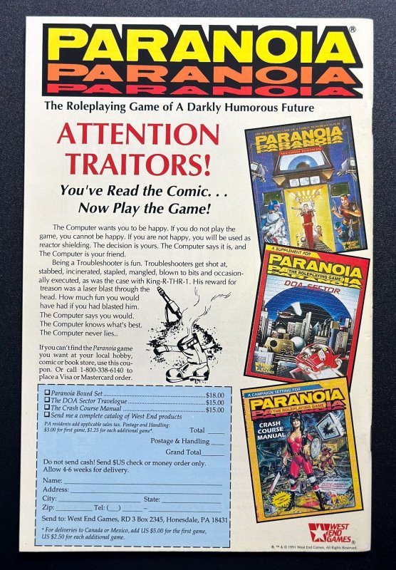 Paranoia #1 (1991) - [RARE] Indie Dystopian Horror/Sci-Fi - NM! | Comic Books - Copper Age ...