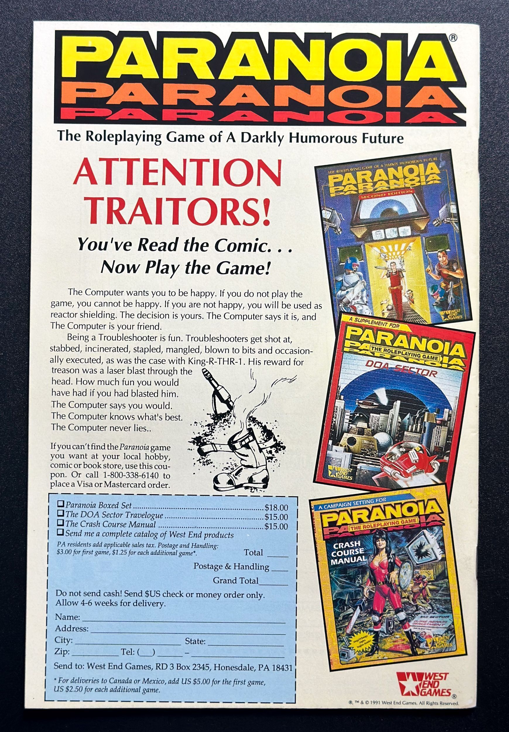 Paranoia #1 (1991) - [RARE] Indie Dystopian Horror/Sci-Fi - NM! | Comic ...