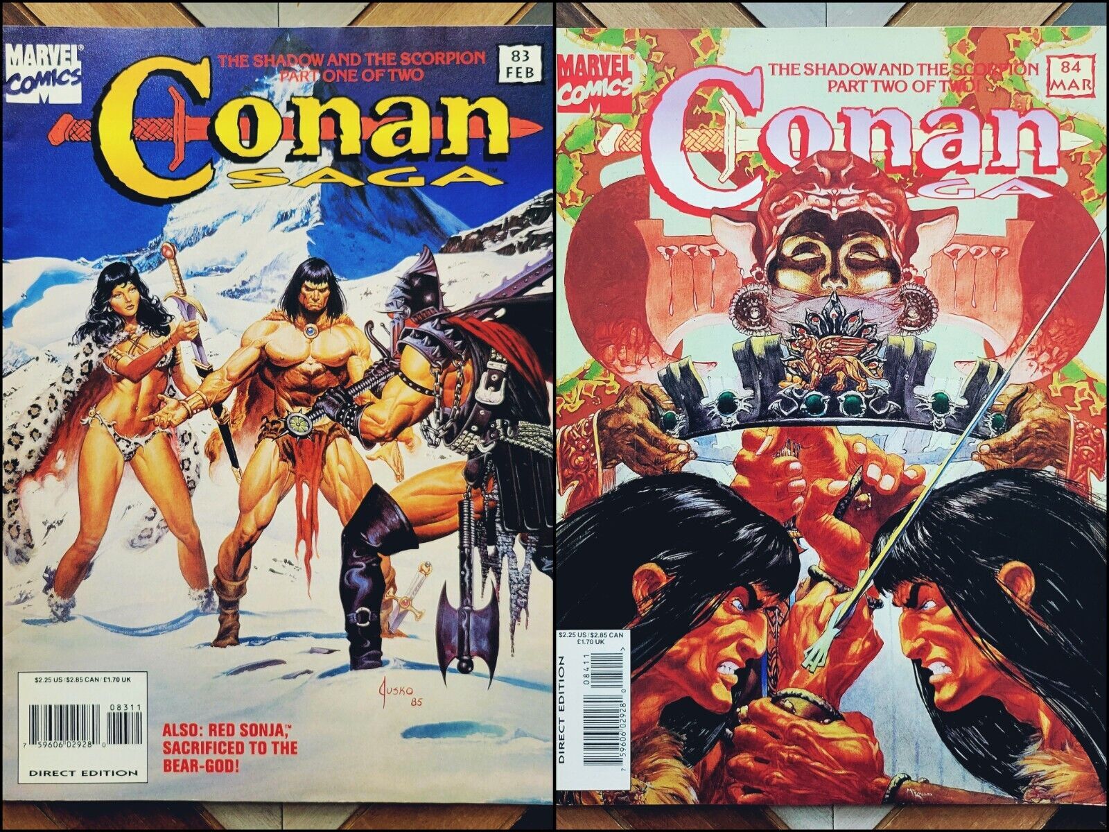 CONAN SAGA #83 & 84 (Marvel 1994) "Shadow Of The Scorpion" Kaluta Art ...