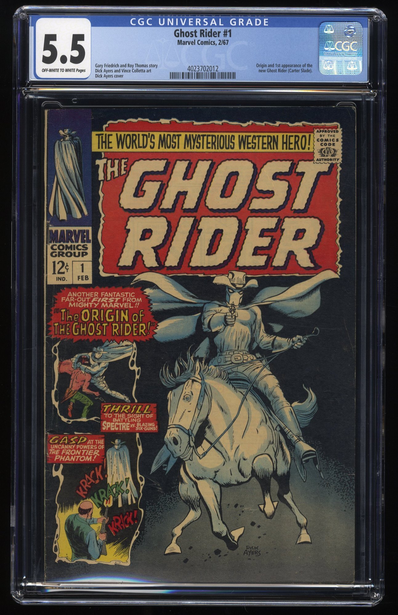 Ghost Rider (1967) #1 CGC FN- 5.5 1st Appearance Carter Slade! | Comic ...