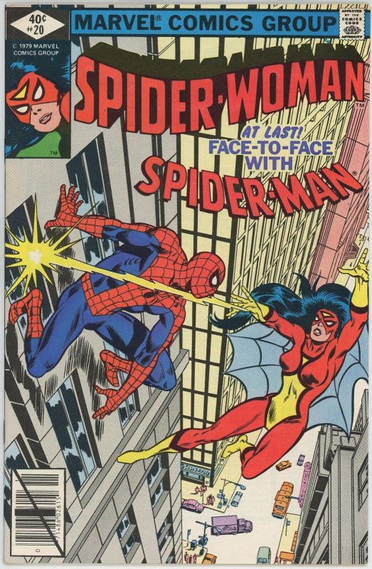 Spider Woman #20 (1978) - 9.4 NM *1st Meeting Spider-Man & Spider-Woman ...