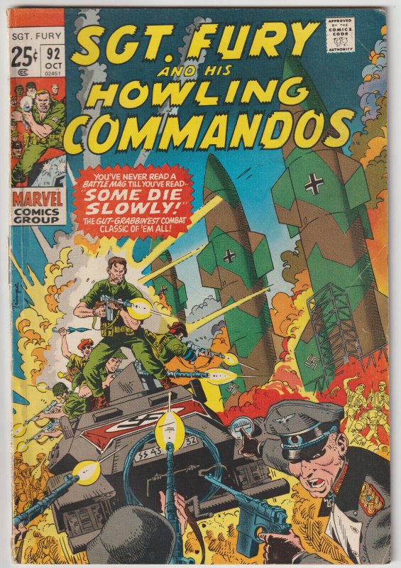 Sgt. Fury And His Howling Commandos #92 (Oct 1971, Marvel), VG (4.0 ...