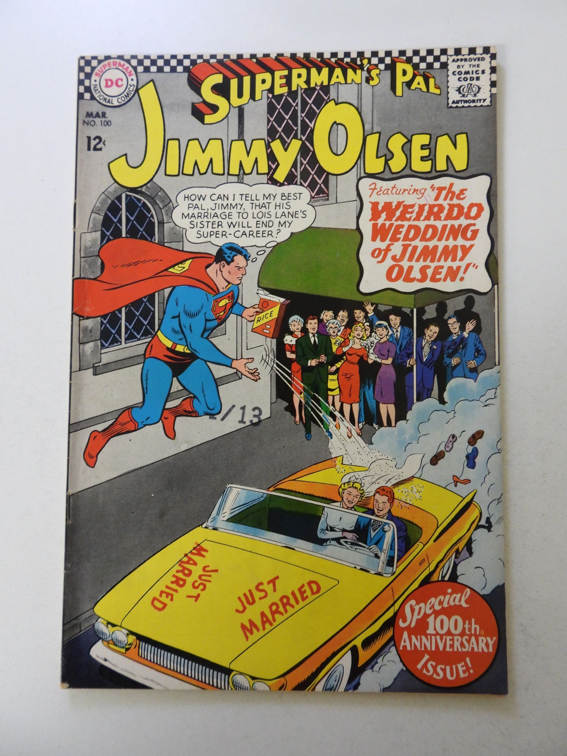 Superman's Pal, Jimmy Olsen #100 (1967) FN/VF "date stamp front cover ...