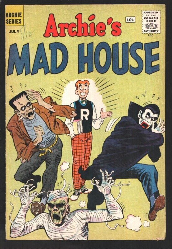 Archie's Madhouse #13 1961-Archie-Horror issue-Dracula-Frankenstein and ...