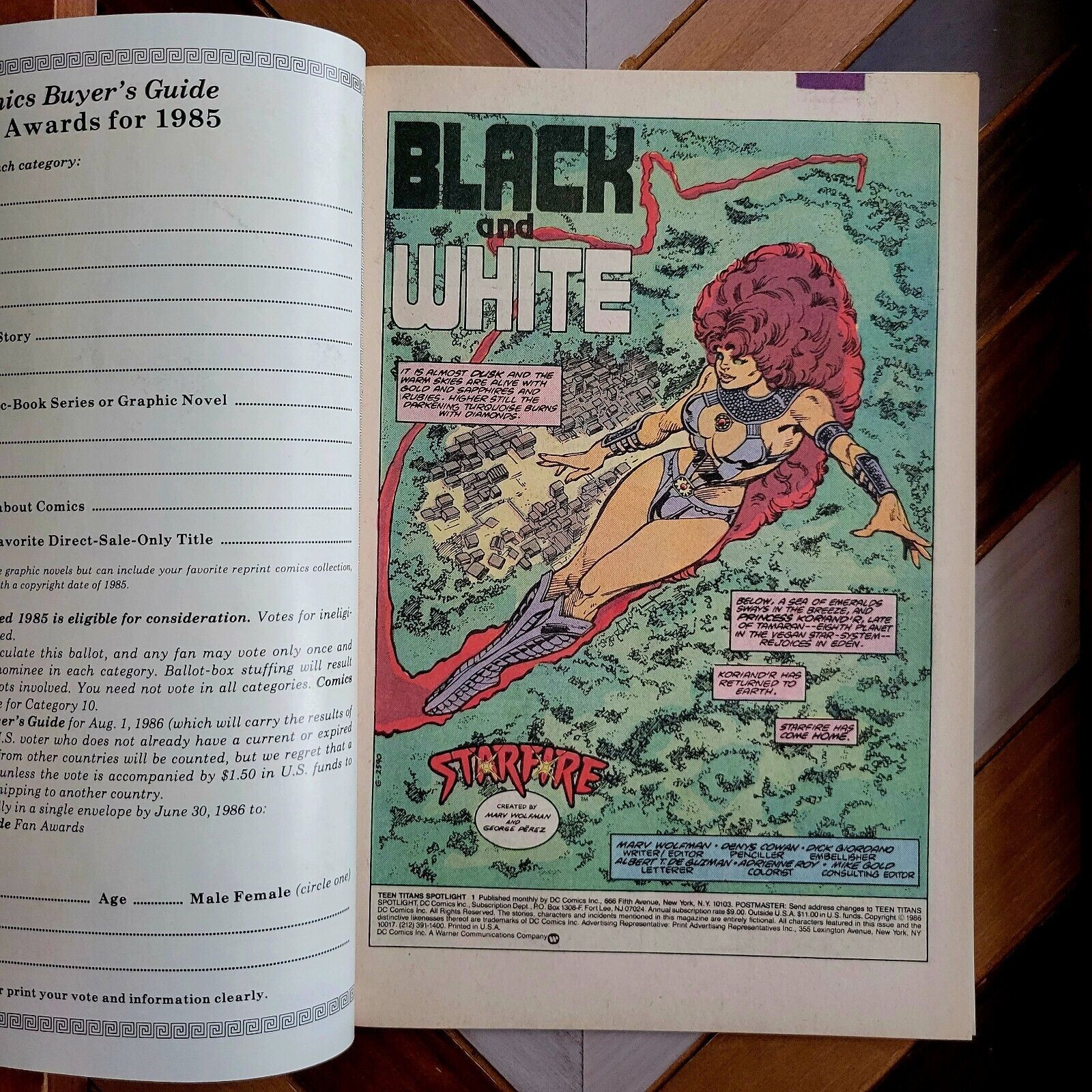 Teen Titans Spotlight: STARFIRE #1 VF/NM (DC 1986) Premiere 1st issue ...