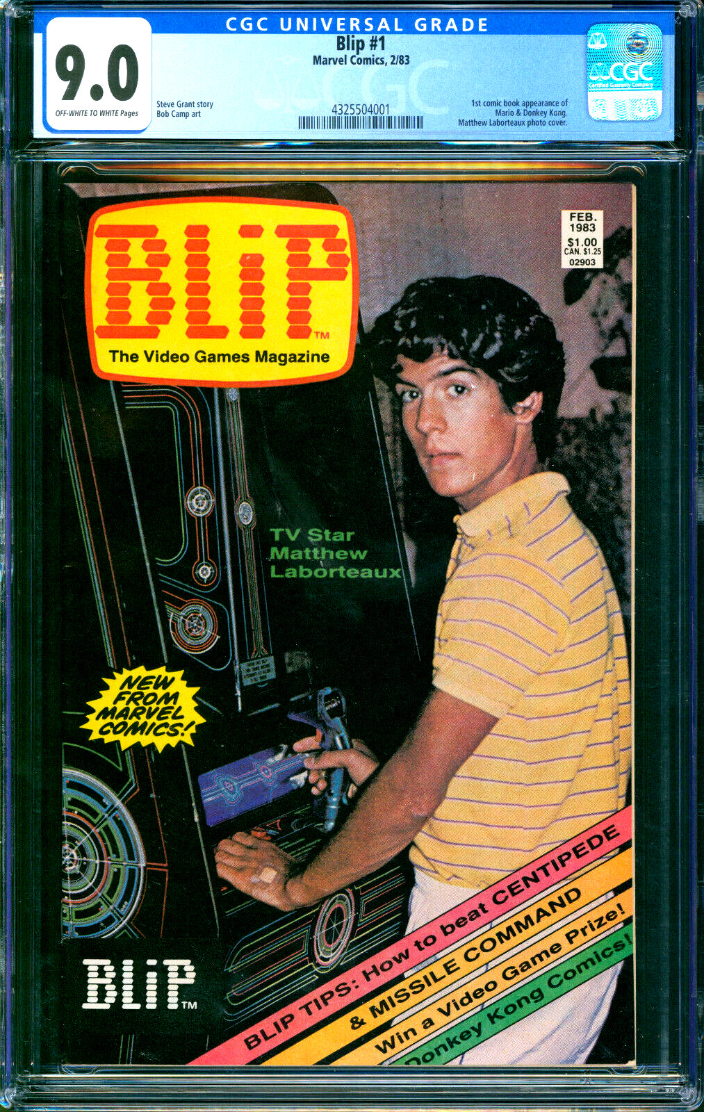 Blip #1 Marvel Comics 1983 CGC 9.0 1st Comic Appearance of Mario ...