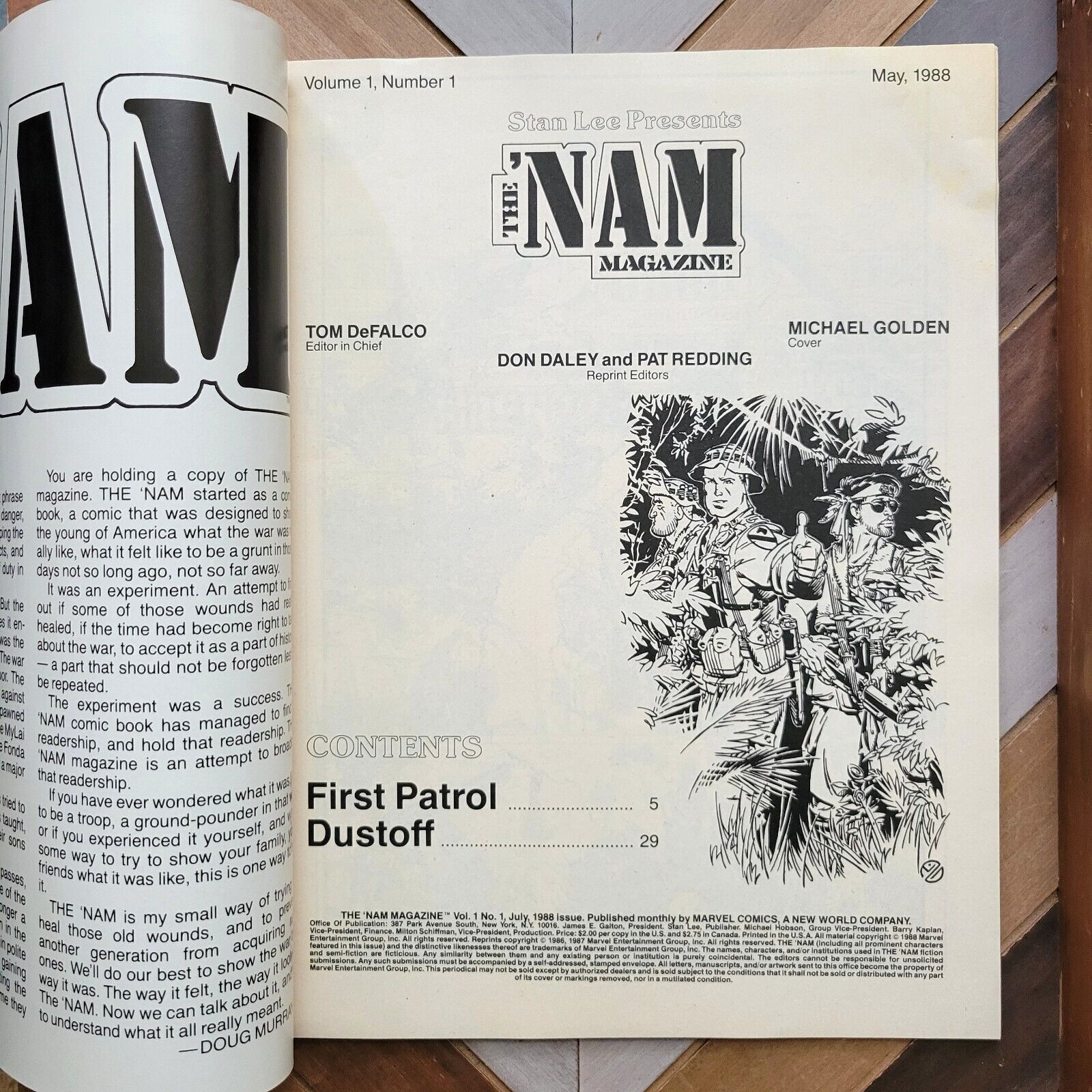THE 'NAM MAGAZINE #1 & 2 (Marvel 1988) M.Golden Covers / Custom Bundle ...