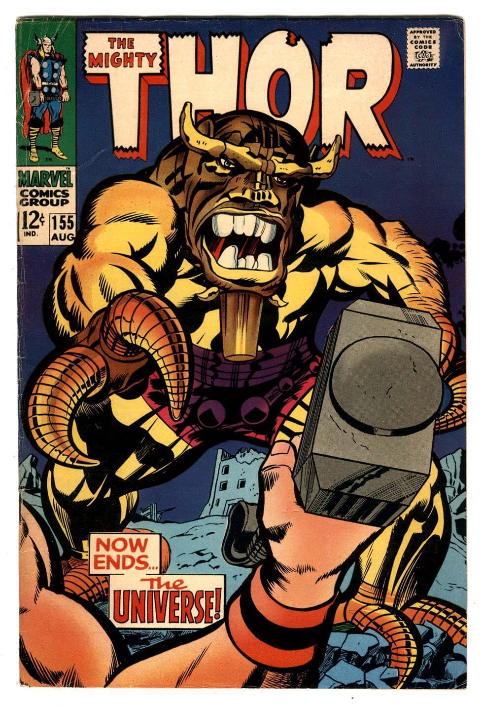The Mighty Thor #155 Mangog Recorder App EGO Loki Aug 1968 Nice colors ...