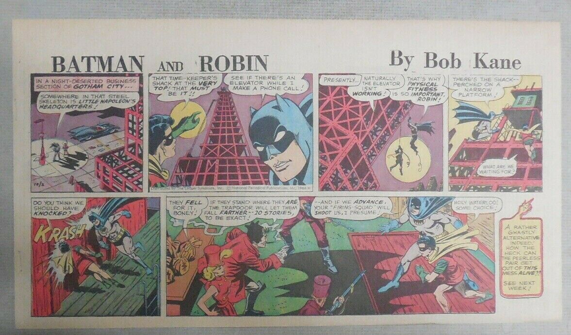 Batman Sunday by Bob Kane from 10/2/1966 Size: 7.5 x 15 inches Napoleon ...