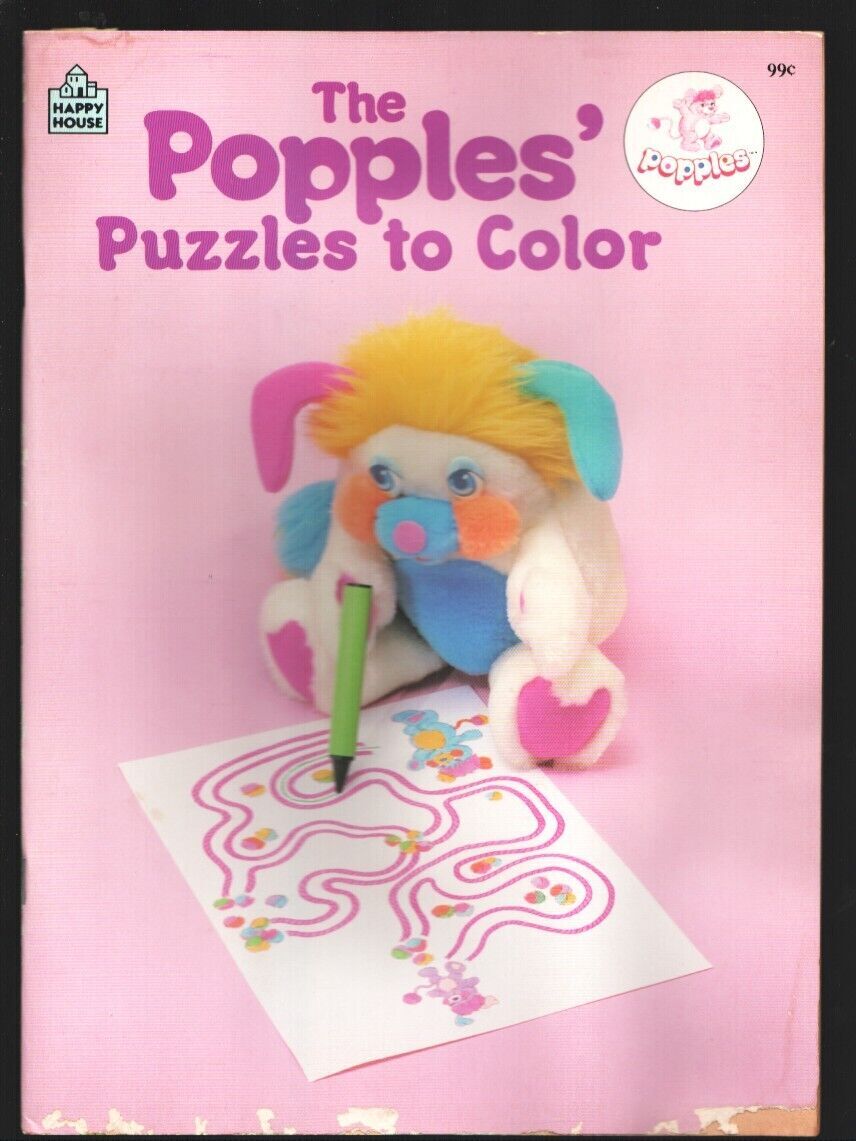 Popples' Puzzles to Color-No# 1986-Art by Karen Reilly-No pages colored ...