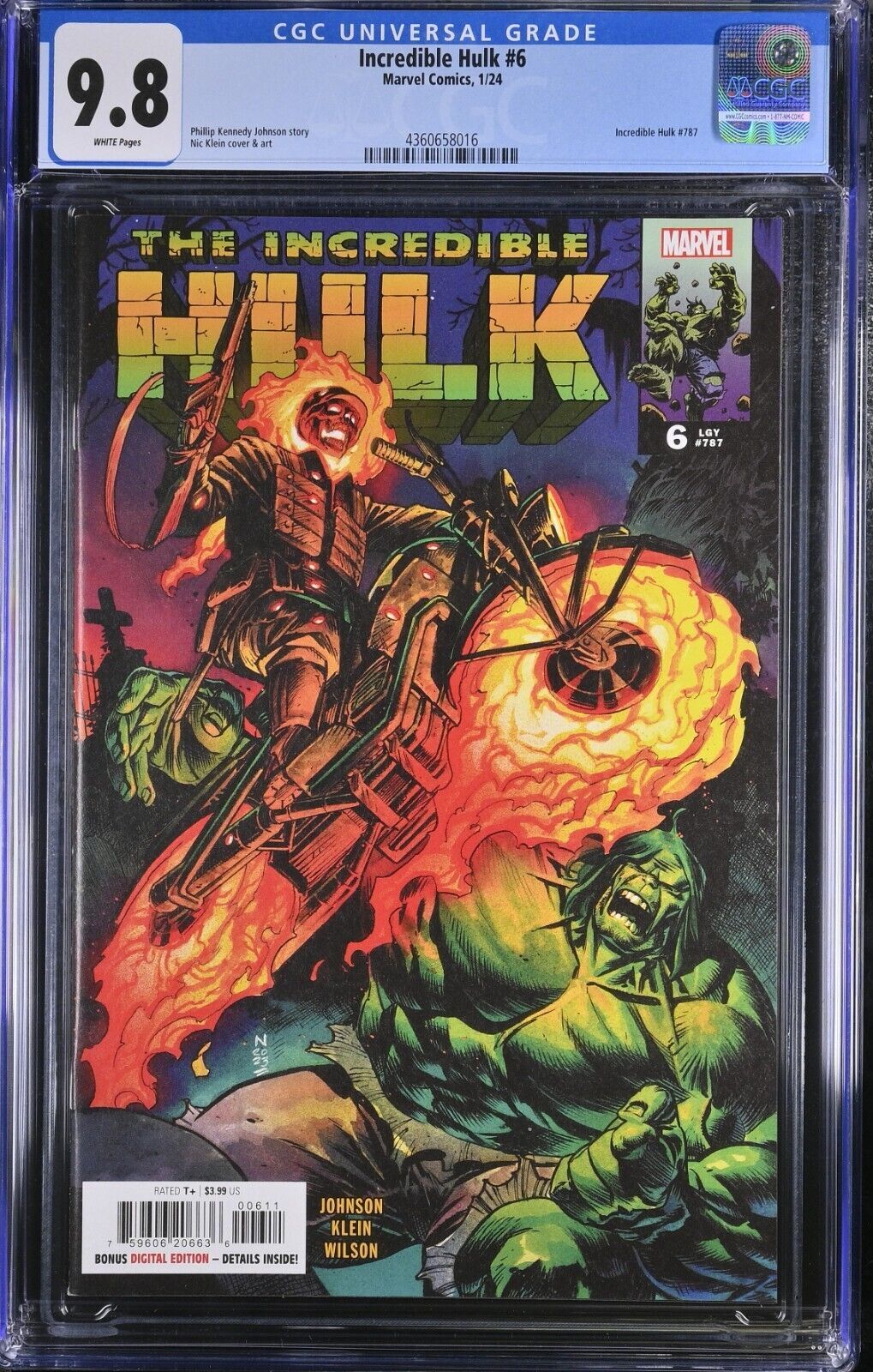 Incredible Hulk #6 CGC 9.8 1st Orig Spirit of Vengeance Cover A 2023 ...
