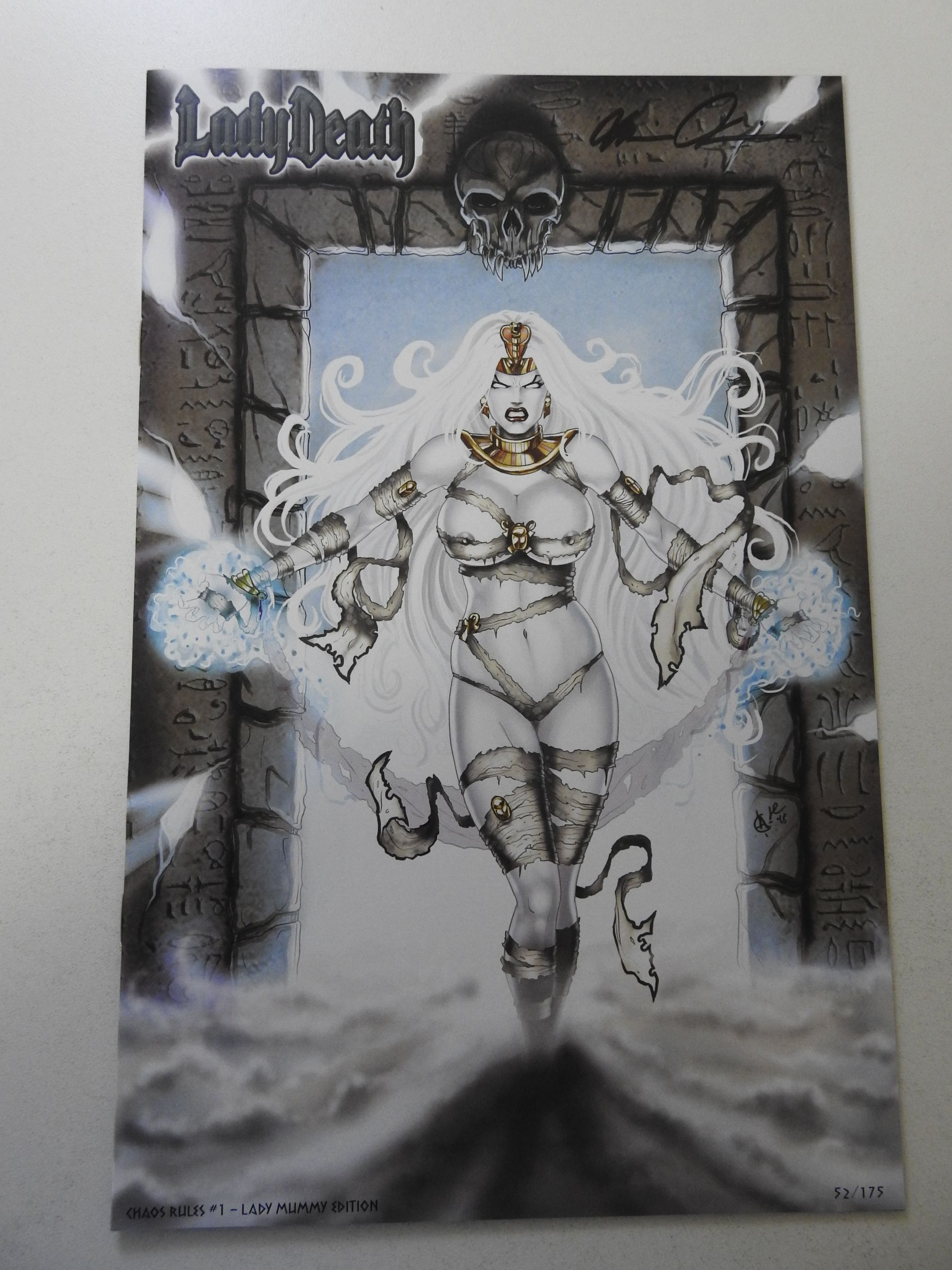Lady Death Chaos Rules #1 Lady Mummy Edition NM- Condition! Signed W ...