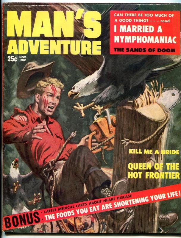 Man's Adventure Nov 1957-Stanley-Kim Athas cheesecake-Doore-nympho ...