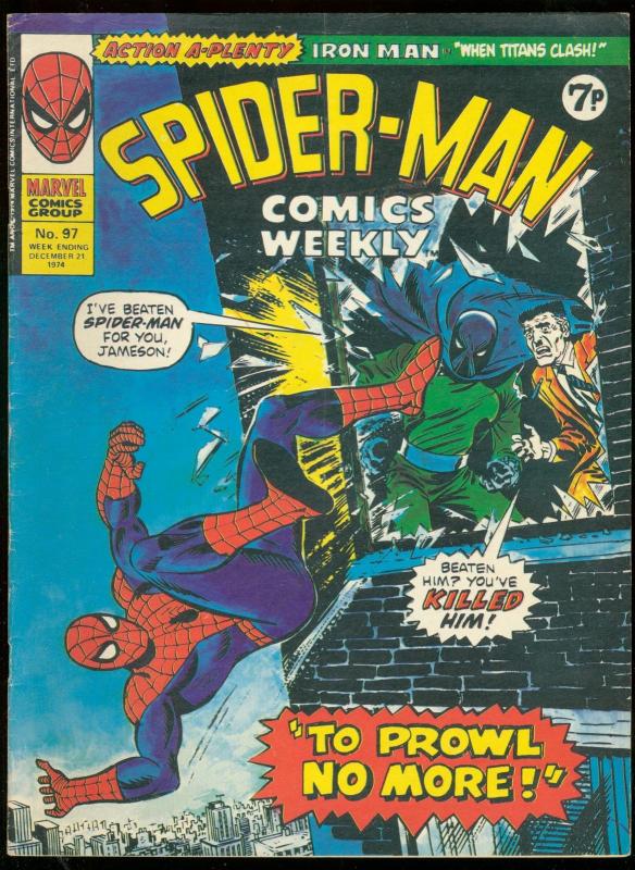 SPIDER-MAN COMICS WEEKLY #97 1974-BRITISH REPRINTS VG / HipComic