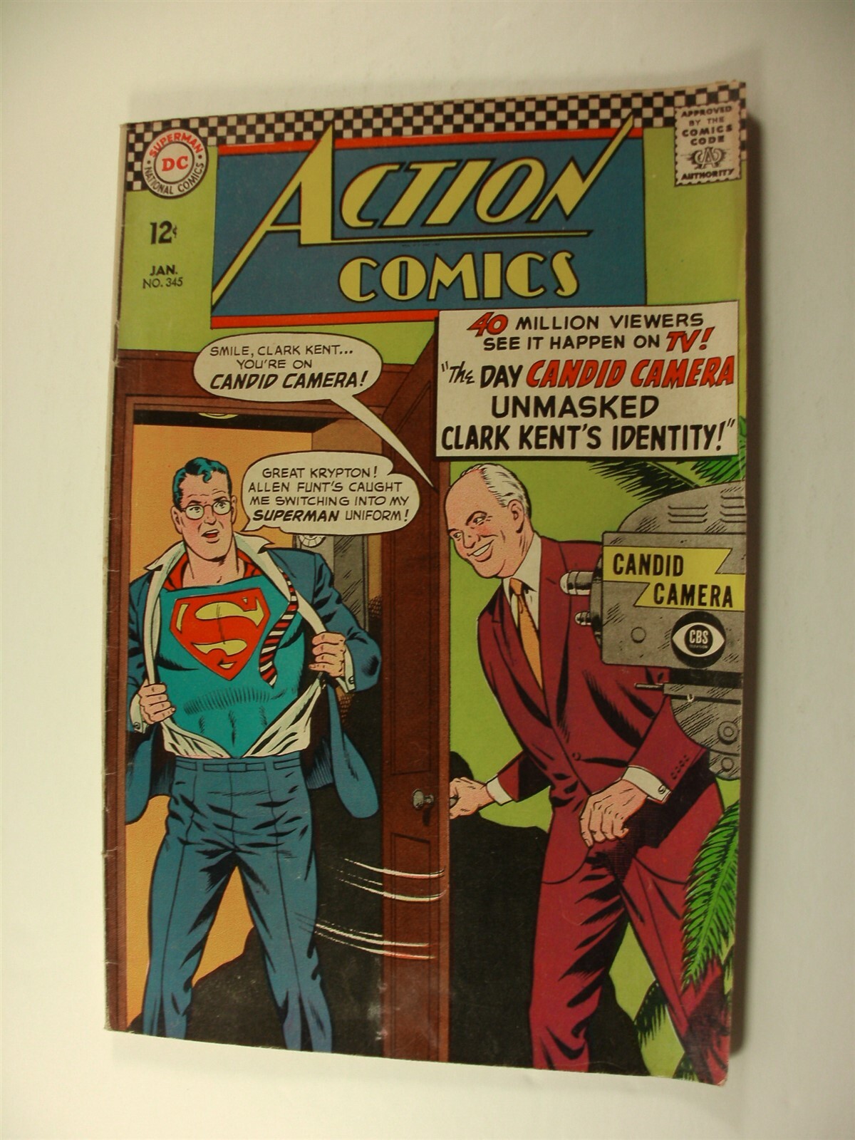 DC Comics Action Comics #345 JAN 1967 (FN+) Clark Kent Unmasked | Comic ...