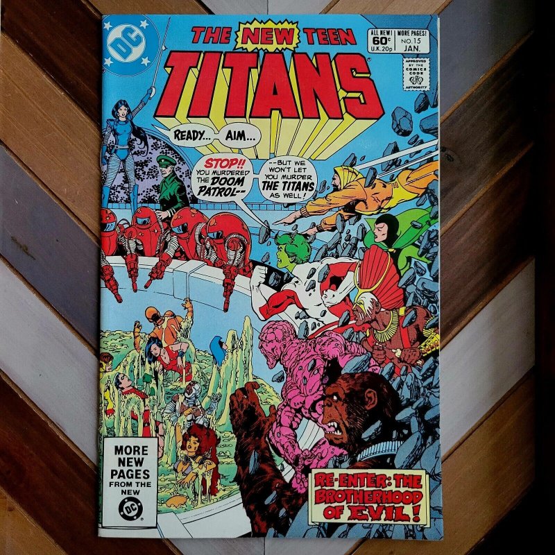 New Teen Titans #15 & 16 Set (DC 1982) BROTHERHOOD of EVIL + STARFIRE ...