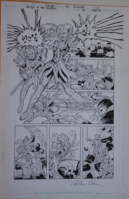 COLLEEN DORAN / BOB WIACEK original art, Reign Zodiac #6, pg 12, 11x17 ...