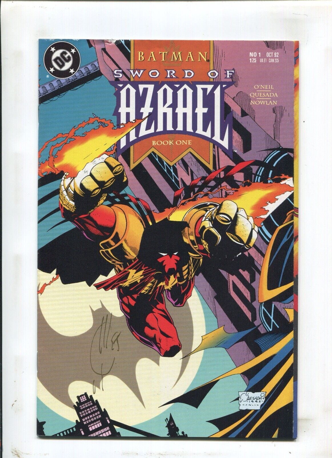 Batman: Sword of Azrael #1 - Signed by Joe Quesada / 1st App Azrael (7. ...