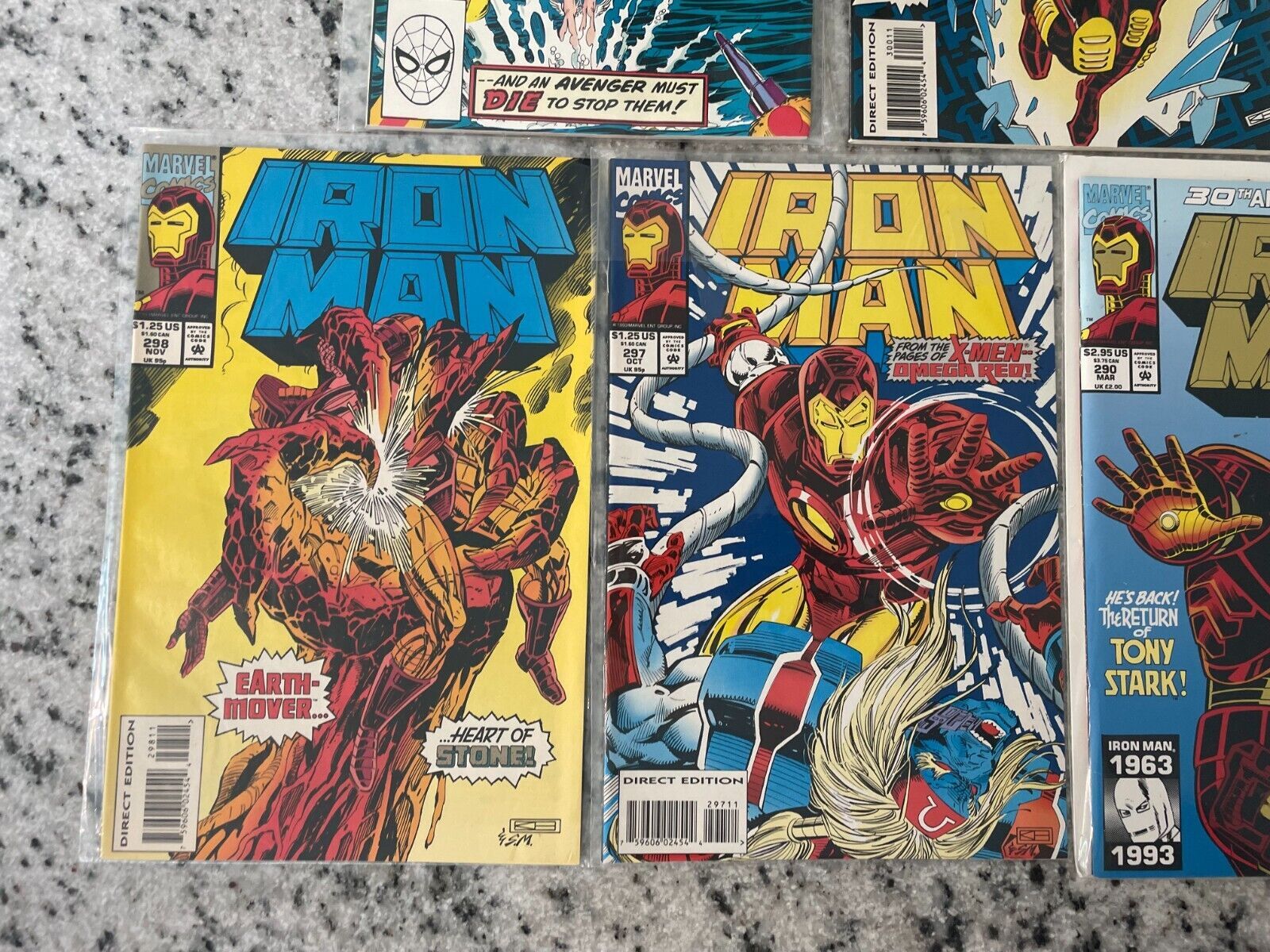 5 Iron Man Marvel Comic Books # 290 297 298 300 Annual 10 Avengers Hulk ...