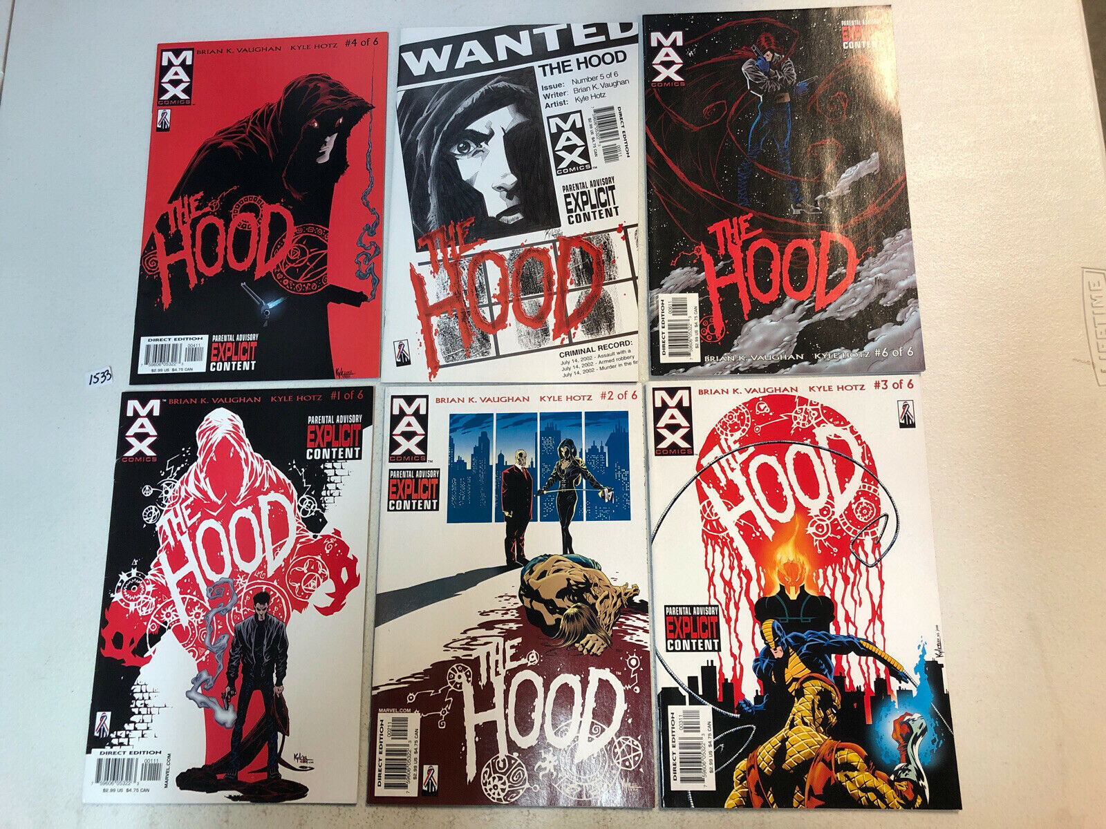 The Hood (2002) #1 2 3 4 5 6 1-6 (VF/NM) Complete Set Kyle Hotz/Eric ...