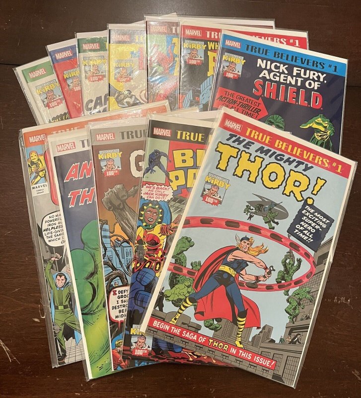 Complete Set of 13 Comics True Believers Jack Kirby 100th Series Thor ...