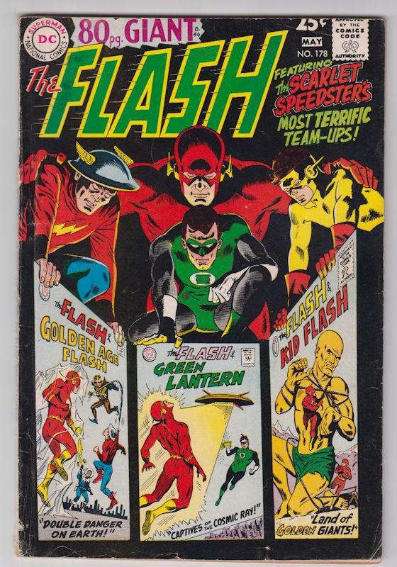 The Flash #178 (Apr-May 1968, DC) Green Lantern GA Flash and Kid Flash ...