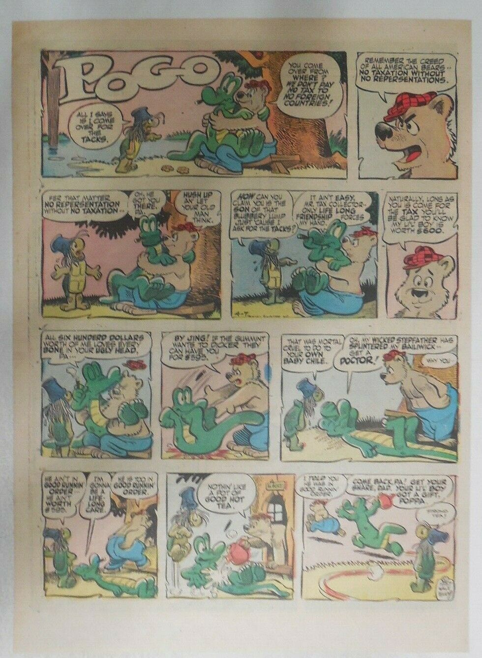 Pogo Sunday Page by Walt Kelly from 4/7/1957 Tabloid Size: 11 x 15 ...