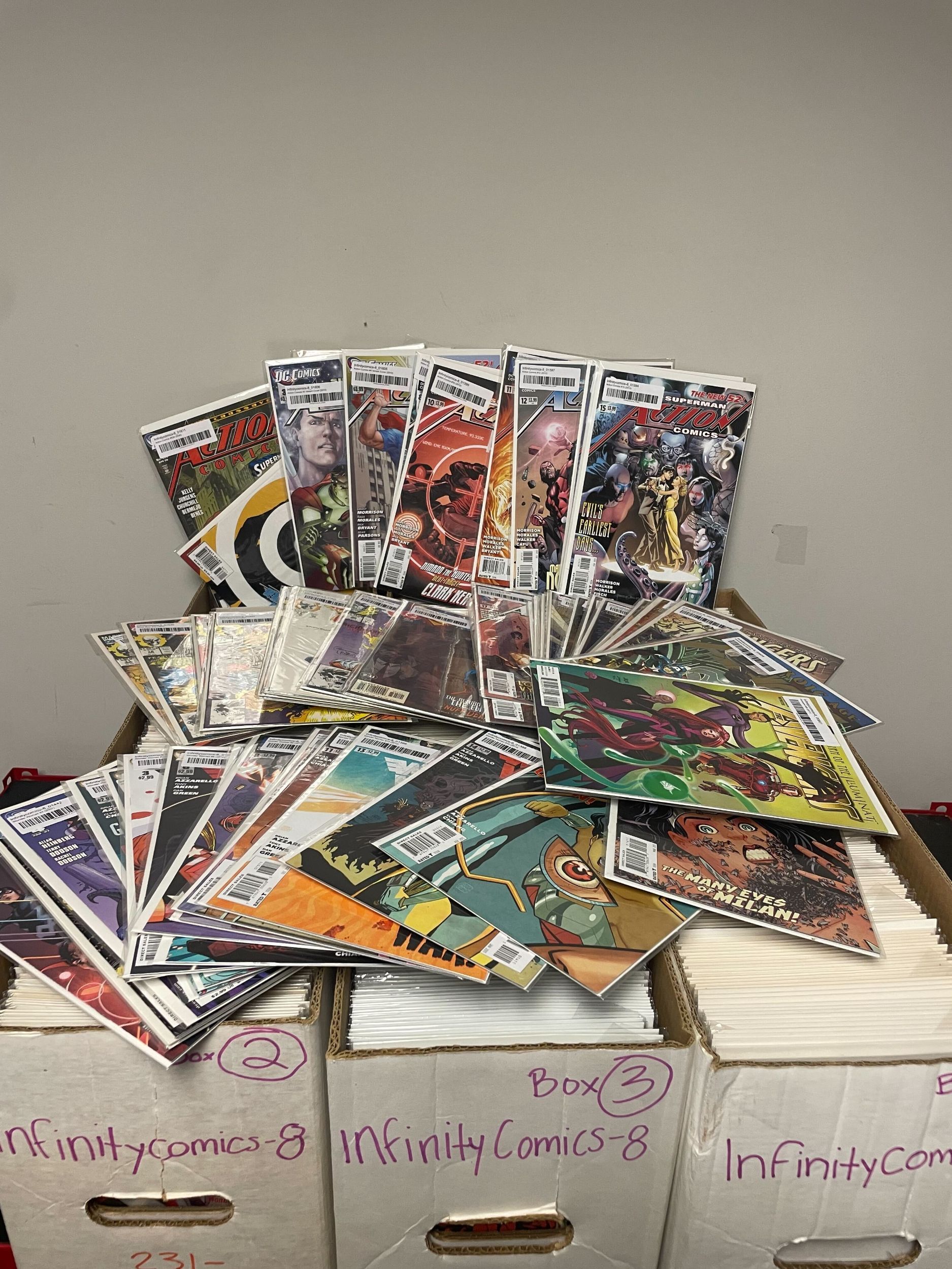 3 long boxes of Mainly Marvel/DC please read description MEGA Lot ...