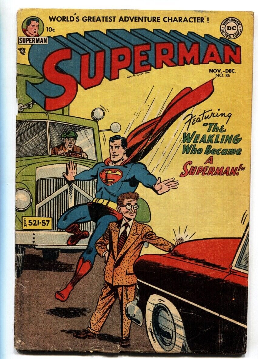 Superman #85 1953- DC Golden Age Comic- Weakling became superman VG ...