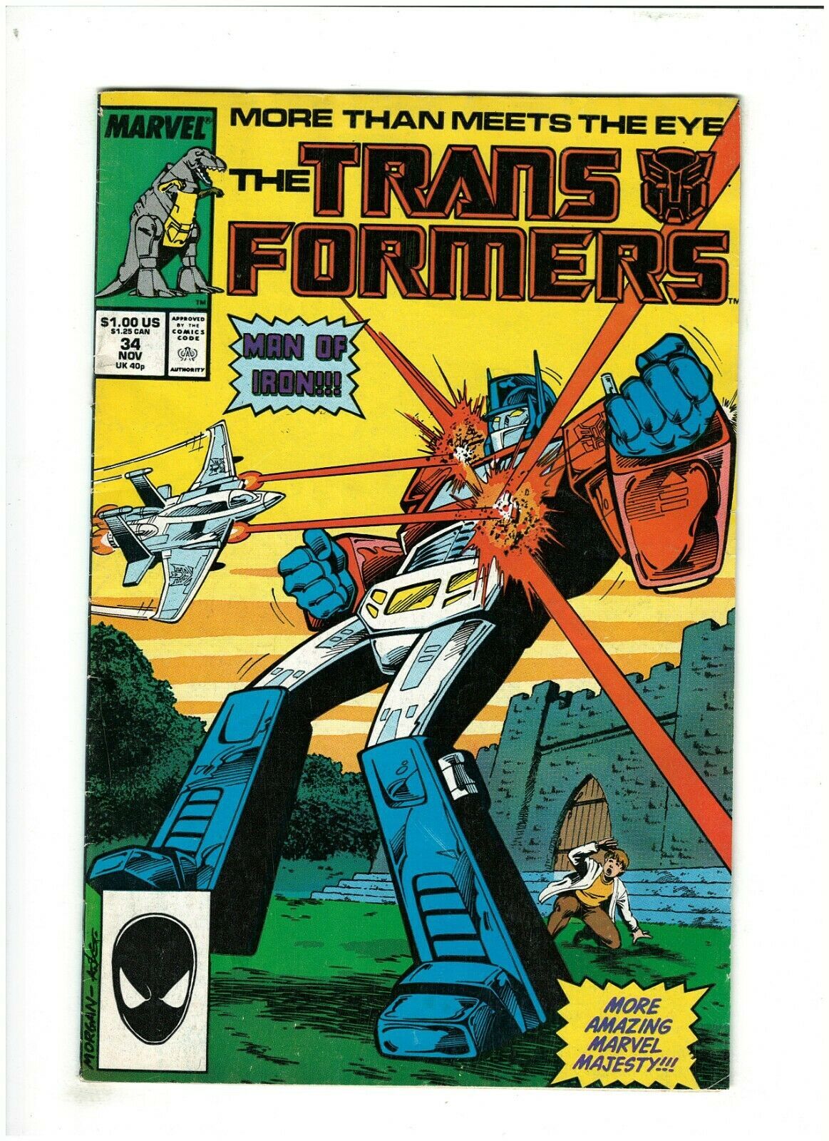 Transformers #34 VG+ 4.5 Marvel Comics 1987 Autobots Optimus Prime ...