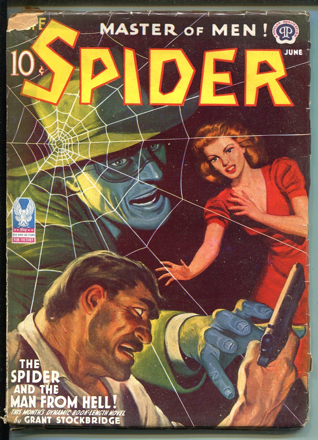 Pulp: Spider-6/1943-Popular Pubs-The MAN From Hell-Hero Pulp-Vg Minus ...