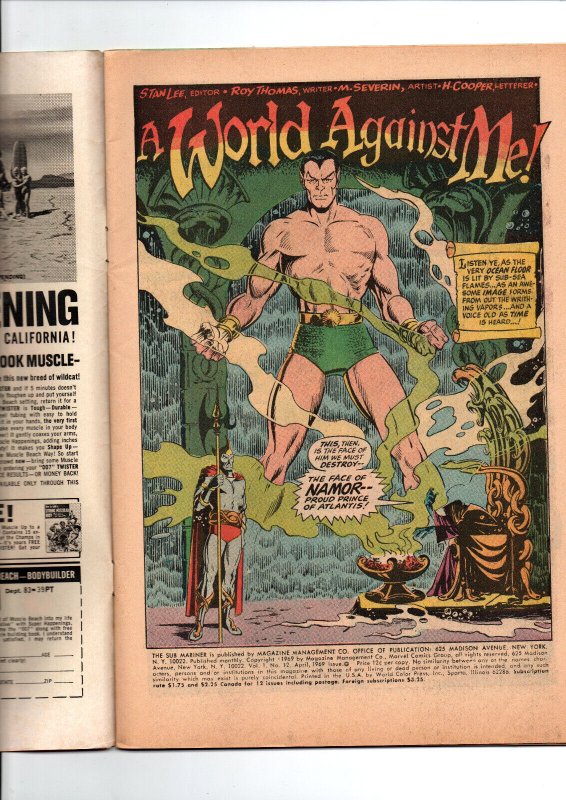 Sub-Mariner #12 - Death of Lady Dorma - KEY - Namor - 1969 - FN | Comic ...