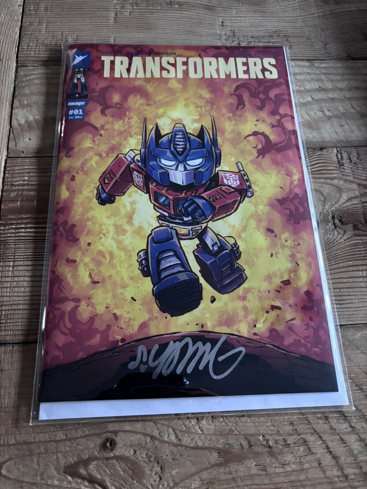 Transformers #1 Signed Skottie Young Optimus Prime Baby Variant Sold ...