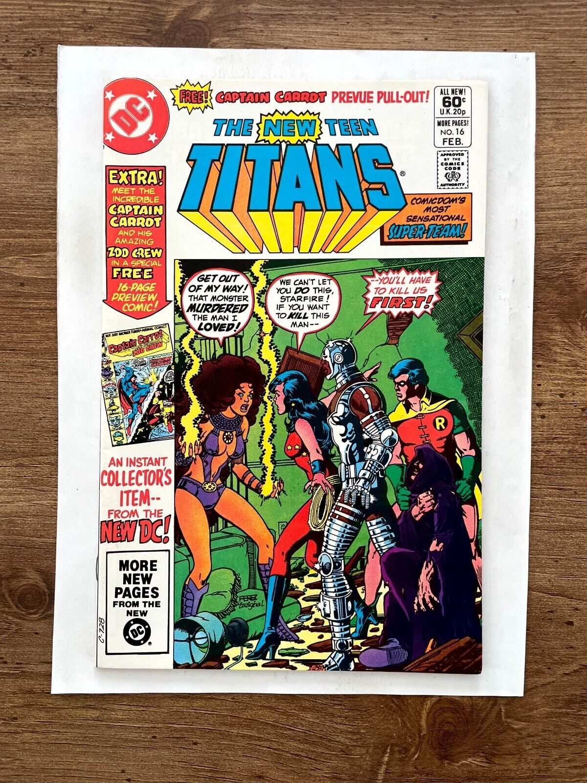 New Teen Titans # 16 NM 1st Print DC Comic Book Robin Raven Cyborg 19 ...
