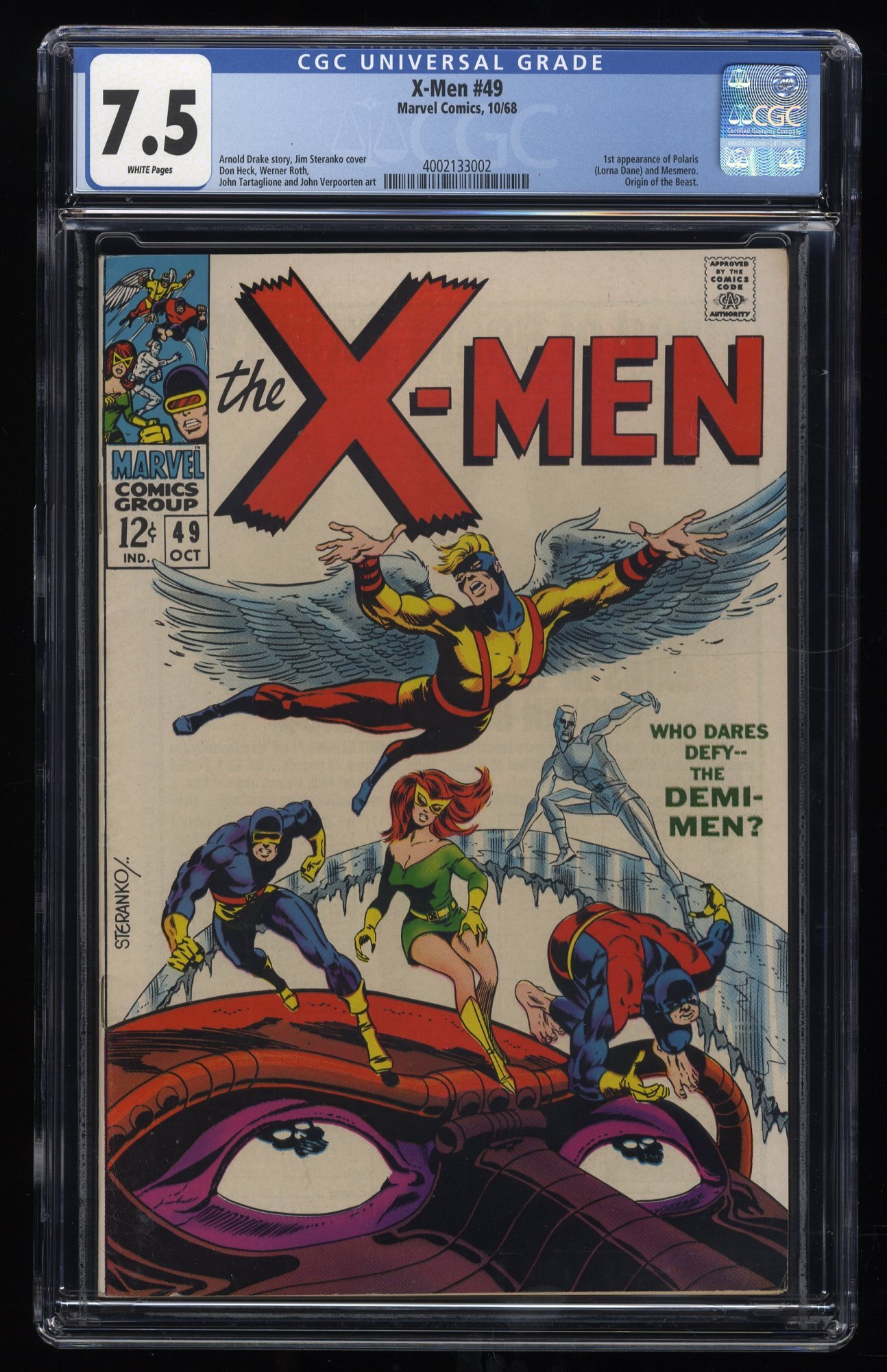X-Men #49 CGC VF- 7.5 1st Appearance Polaris! Lorna Dane! Steranko ...