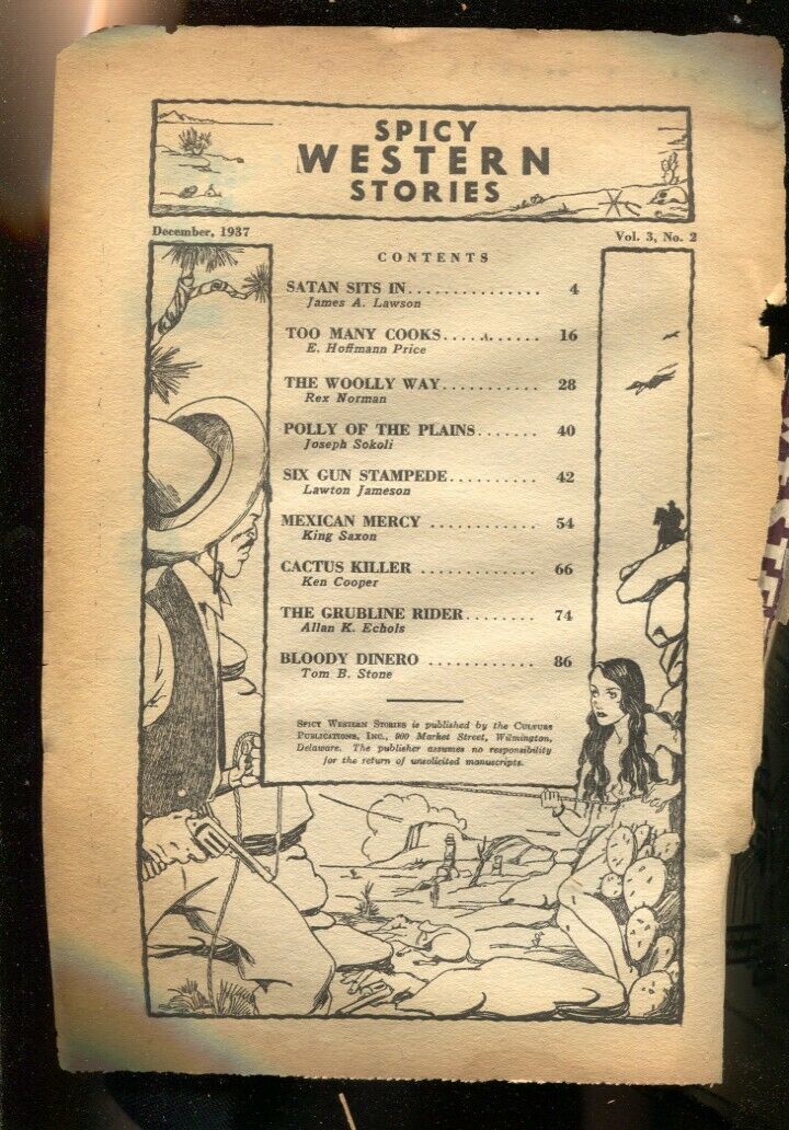 Spicy Western 12/1937-saucy art-violent & thrilling pulp stories-low ...