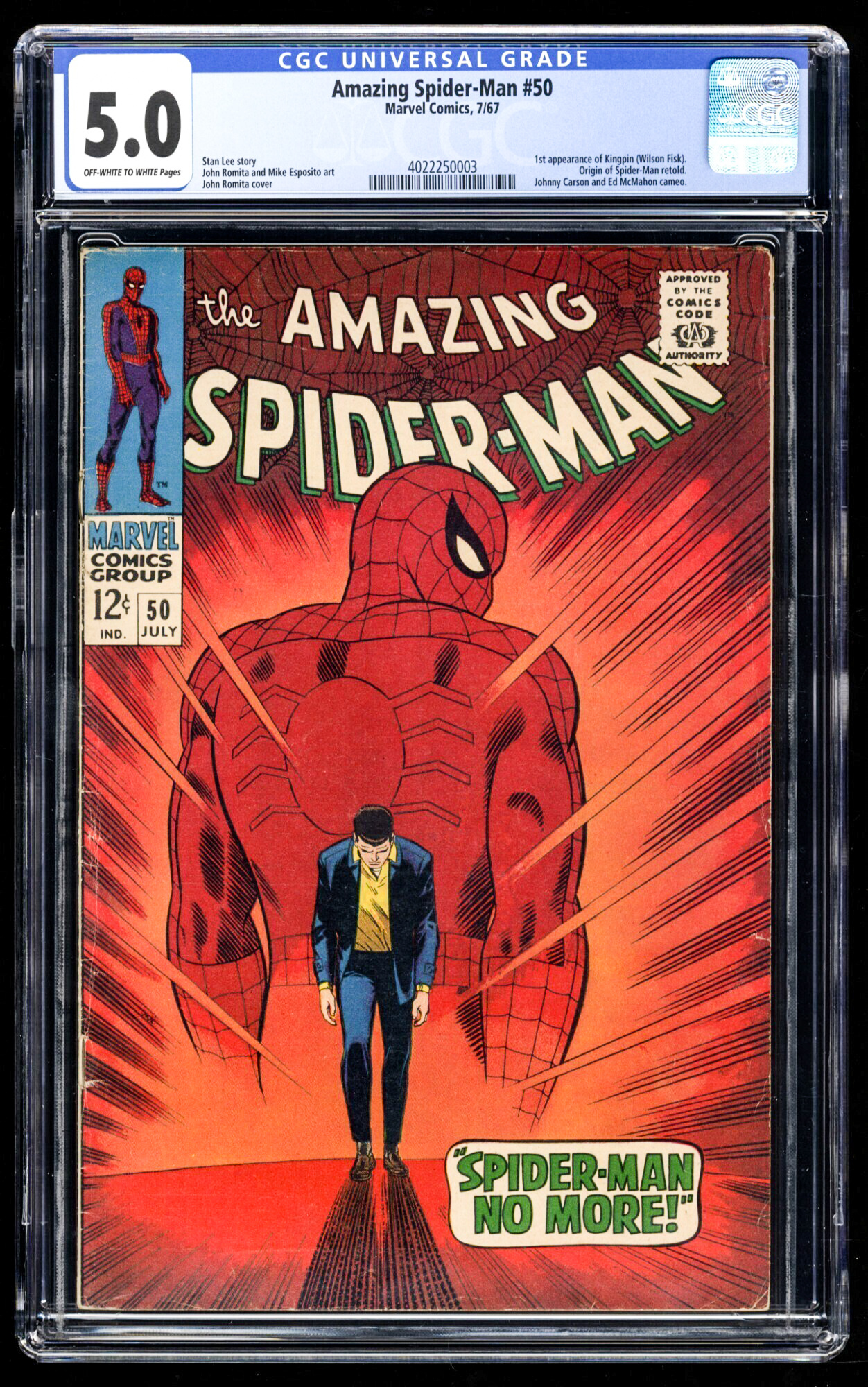 The Amazing Spider-Man #50 (1967) - CGC Graded 5.0 - 1st Kingpin ...