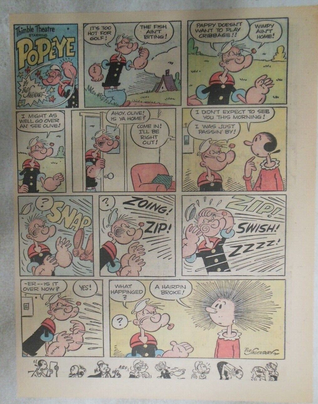 (10) Thimble Theatre (Popeye) by Bud Sagendorf from 1964 Size: 11 x 15 ...