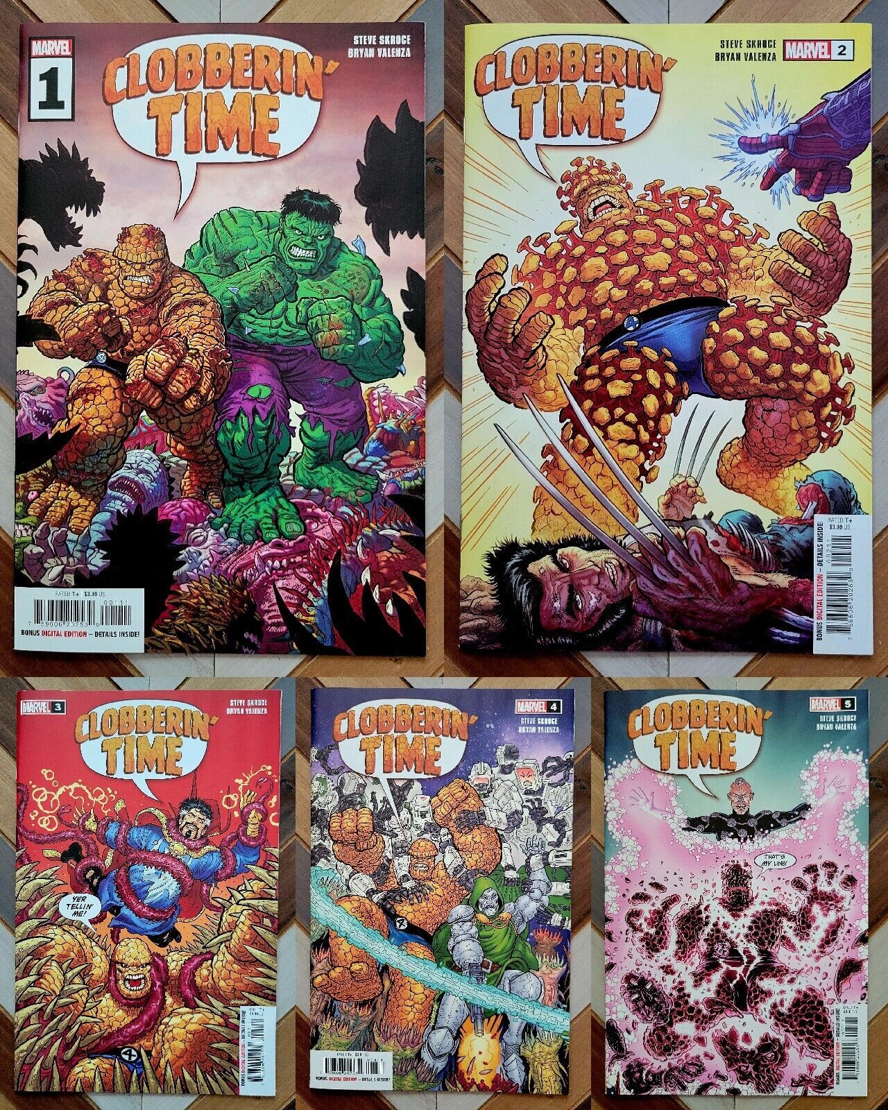 CLOBBERIN TIME #1-5 NM (Marvel 2023) Complete Series THING + HULK SMASH ...
