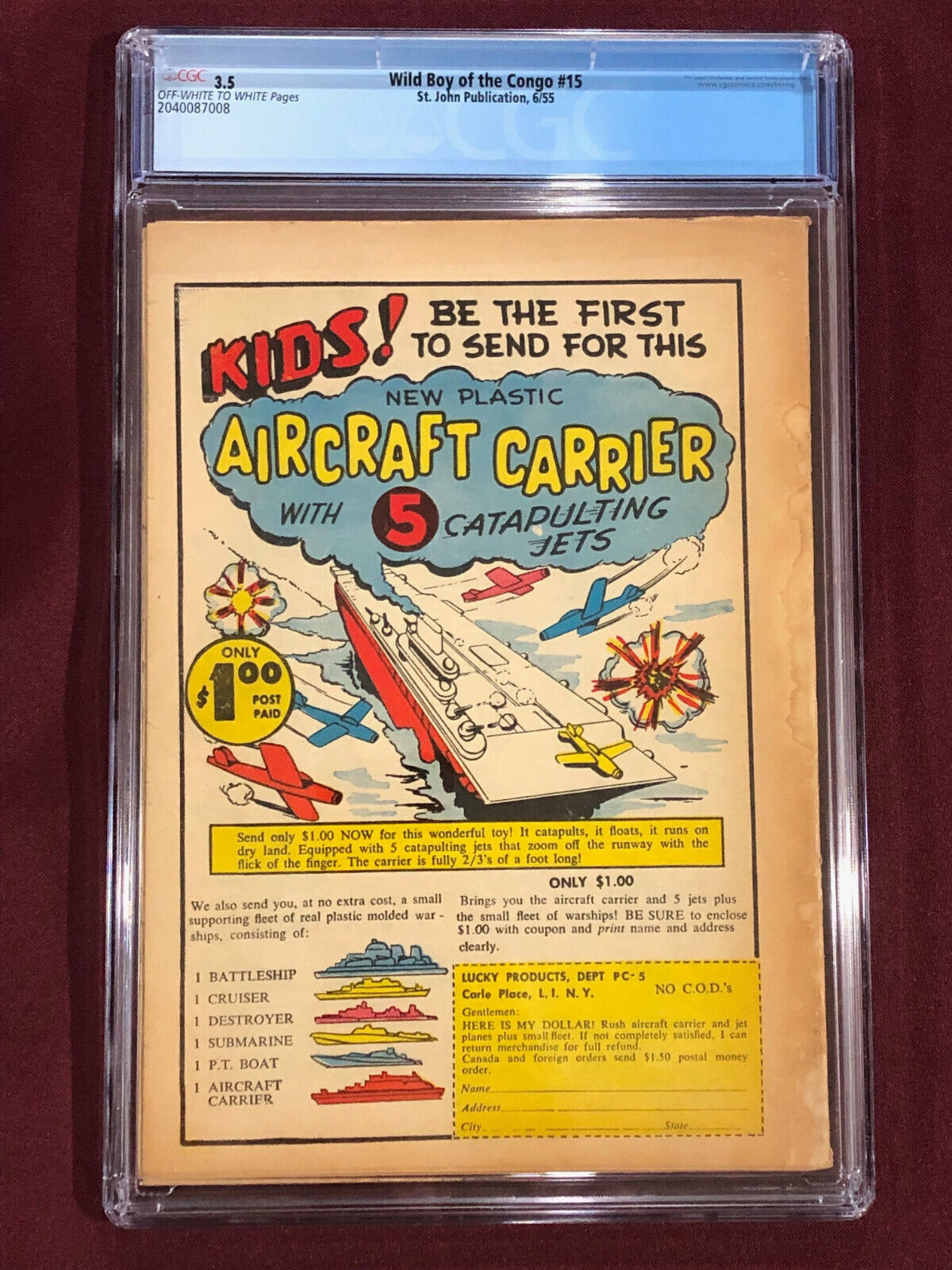 Wild BOY of the Congo 15 CGC 3.5 Matt Baker Cover ST John 1955 | Comic ...